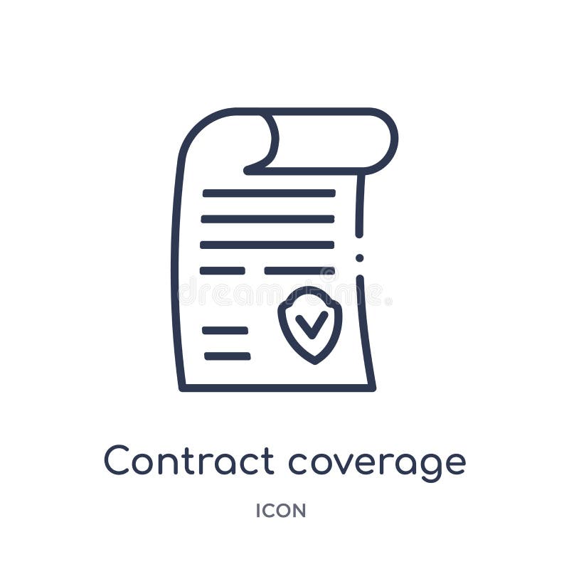 Linear Contract Coverage Icon from Insurance Outline Collection. Thin ...