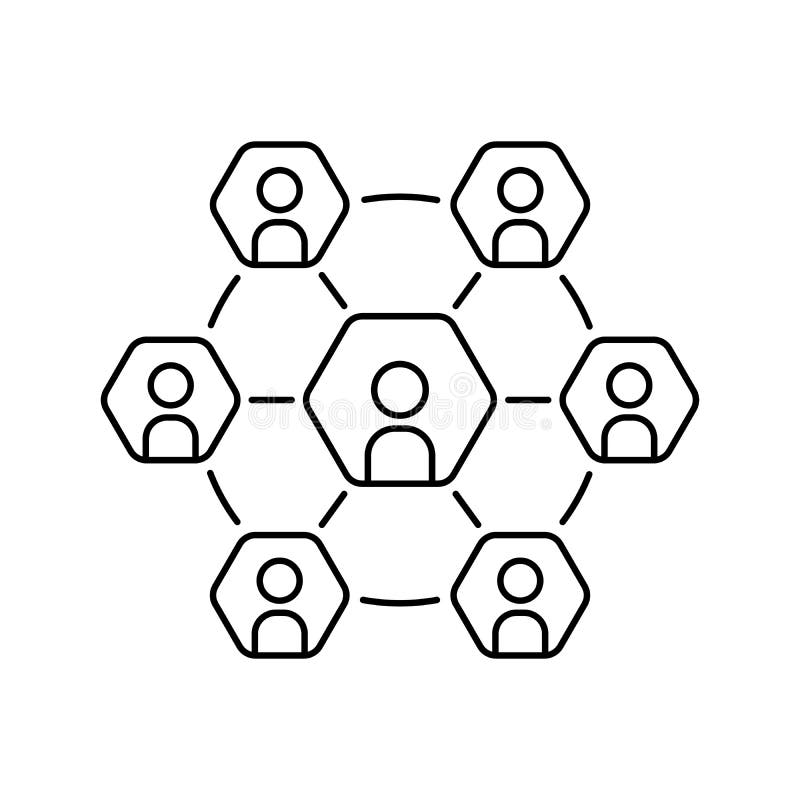 Linear Cooperation or Team Work Simple Icon Stock Vector - Illustration ...