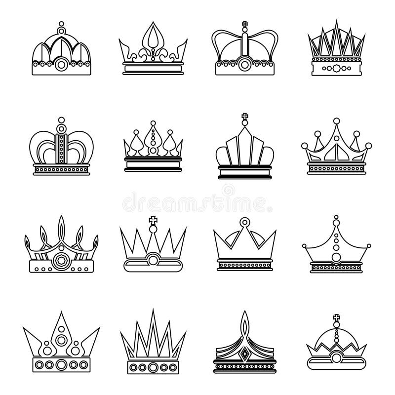 Crown Lineart Stock Illustrations – 3,105 Crown Lineart Stock ...