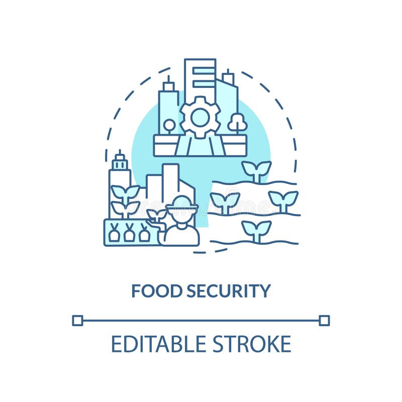 Linear Customizable Food Security Icon Concept Stock Vector ...