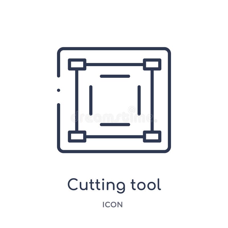Linear Cutting Tool Selection Icon from Art Outline Collection. Thin ...
