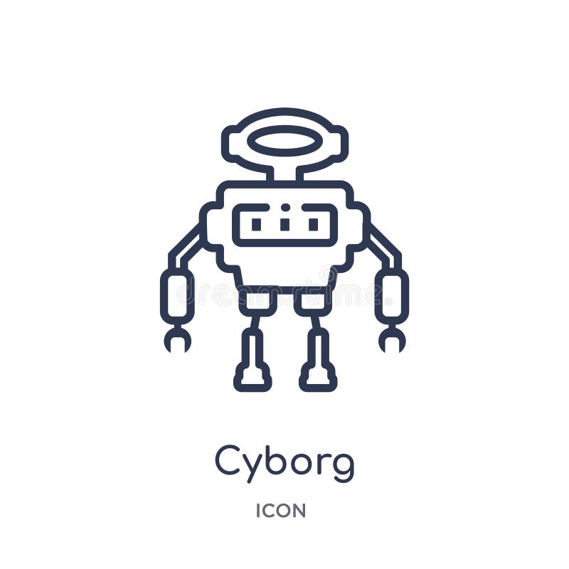 Linear Cyborg Icon from Artificial Intellegence and Future Technology ...