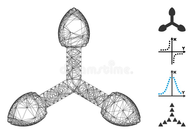 Linear 3D Axis Arrows Vector Mesh Stock Illustration - Illustration of ...