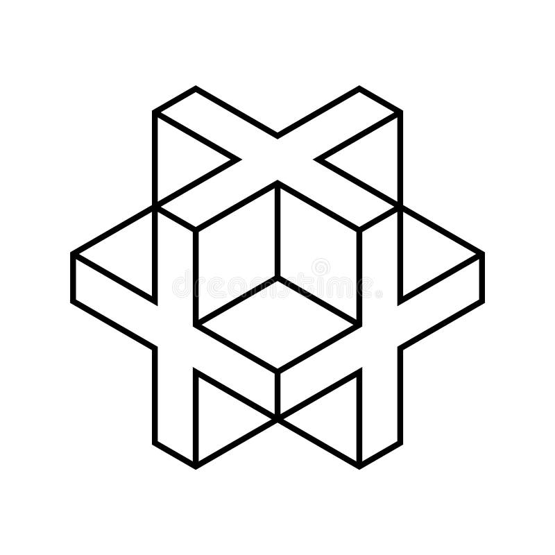 3D Isometric Box Shape Outline. Small Cube in a Big Cube. Abstract ... 3D Isometric Box Shape Outline. Small Cube in a Big Cube. Abstract ...