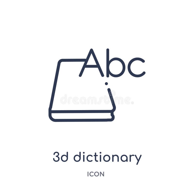 Linear 3d Dictionary Icon from Education Outline Collection. Thin Line ...