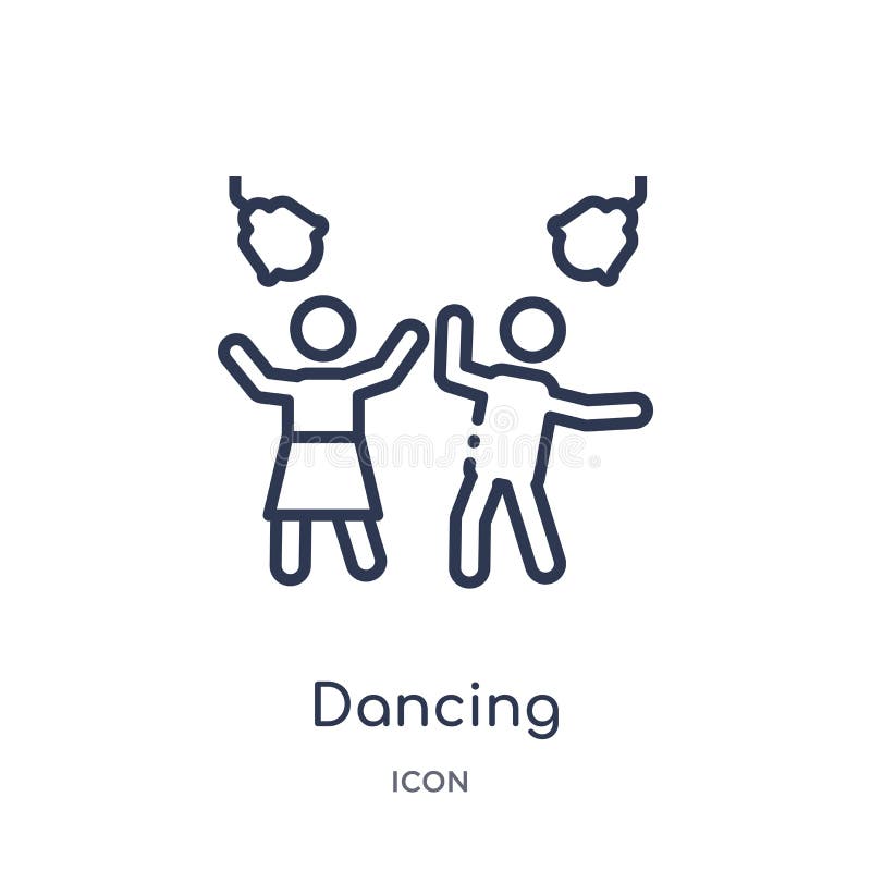 Linear Dancing Icon from Discotheque Outline Collection. Thin Line ...
