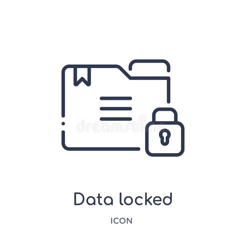 Data Locked Linear Icon. Modern Outline Data Locked Logo Concept Stock ...