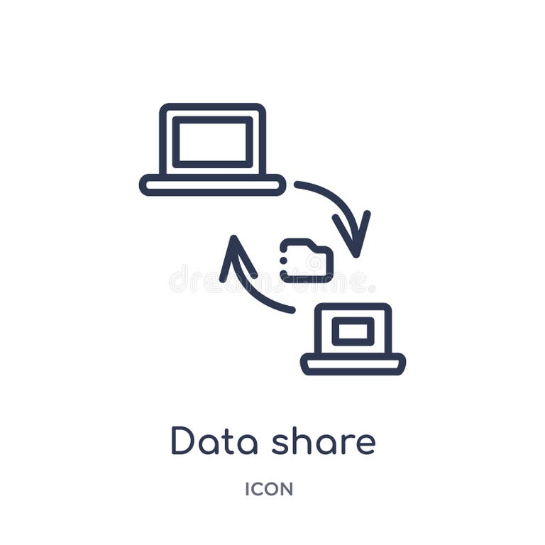 Linear Data Share Icon from Internet Security and Networking Outline ...