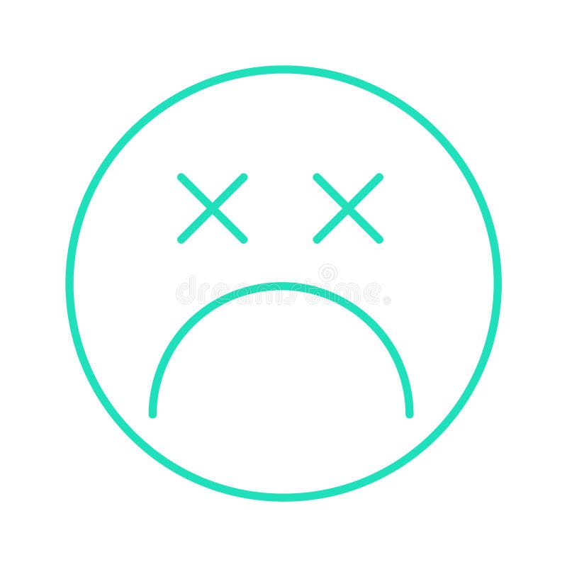 Linear Dead Emoji stock vector. Illustration of isolated - 279343253