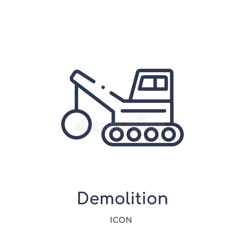 Linear Demolition Icon from Construction Outline Collection. Thin Line ...
