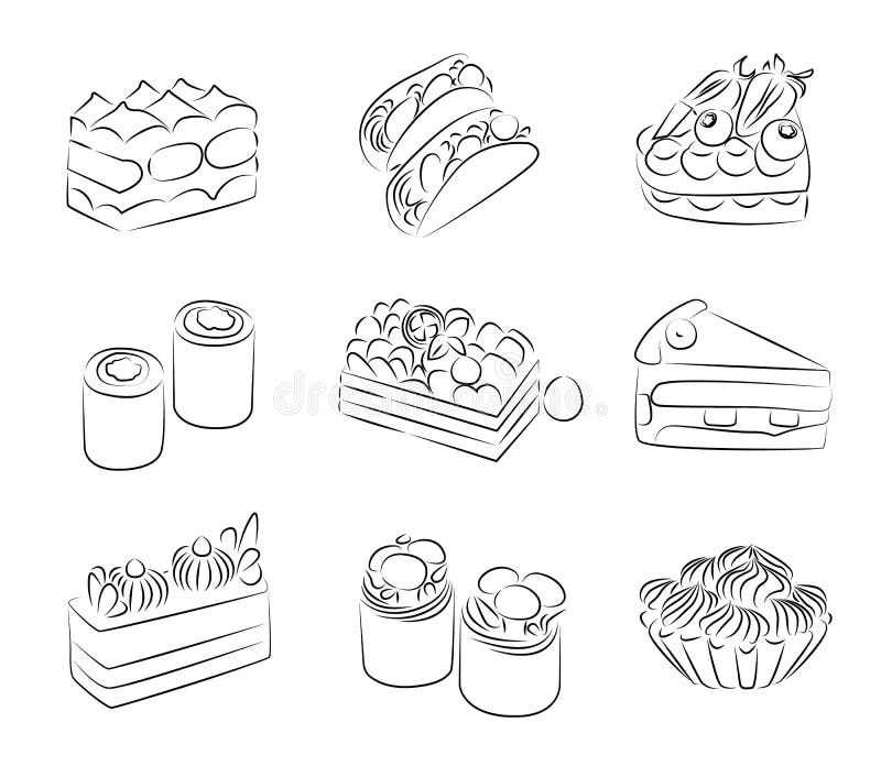 Linear desert vector set stock vector. Illustration of drawing - 261484596