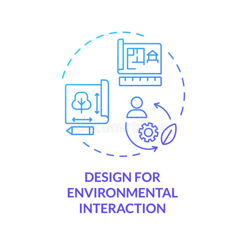 Linear Design for Environmental Interaction Icon Concept Stock ...