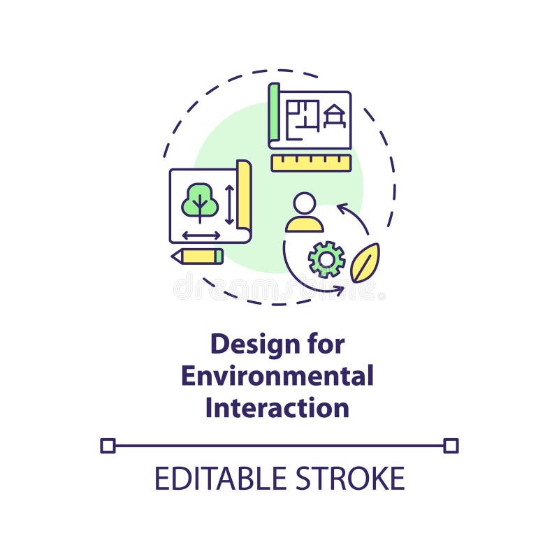 Linear Design for Environmental Interaction Icon Concept Stock Vector ... Linear Design for Environmental Interaction Icon Concept Stock Vector ...