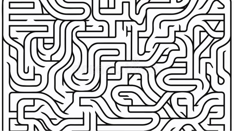 Linear Difficult Maze Game Vector Illustration Stock Vector ...