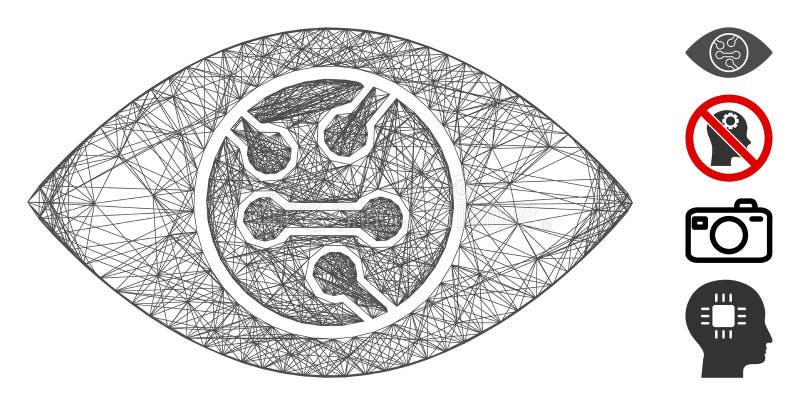 Linear Digital Eye Lens Vector Mesh Stock Vector - Illustration of ...