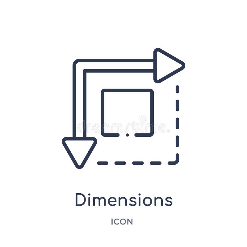 Linear Dimensions Icon from Geometry Outline Collection. Thin Line ...