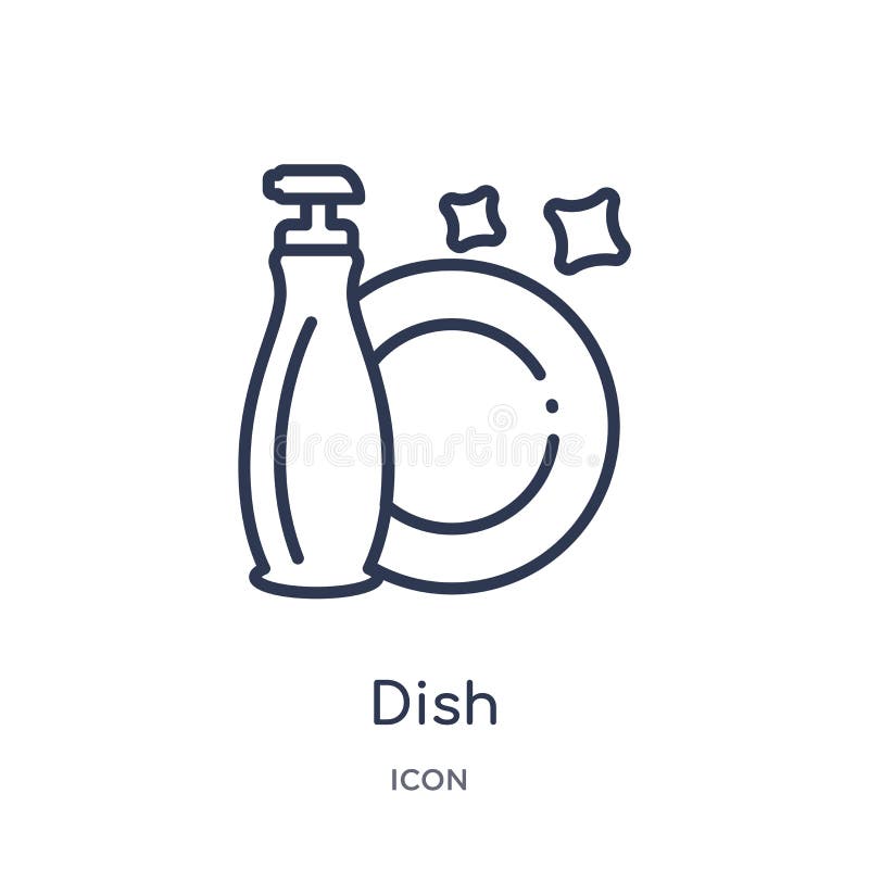 Linear Dish Soap Icon from Cleaning Outline Collection. Thin Line Dish ...