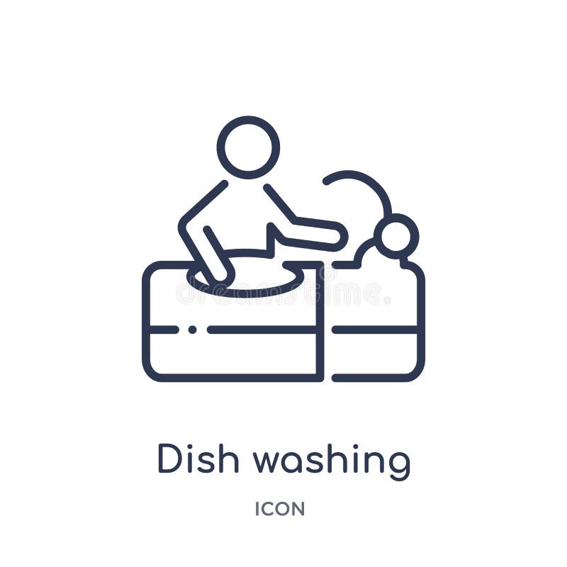 Linear Man Sweeping Icon from Behavior Outline Collection. Thin Line ...