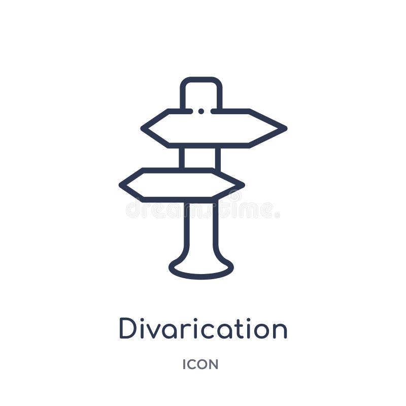 Linear Divarication Icon from Maps and Flags Outline Collection. Thin ...