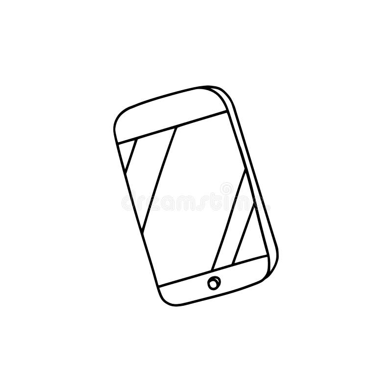 Linear Doodle Icon - Large Screen Mobile Phone Stock Vector ...