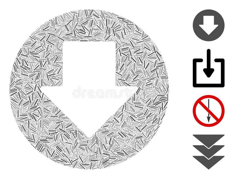 Linear Down Icon Vector Collage Stock Illustration - Illustration of ...