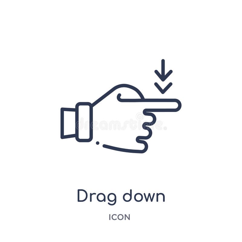 Linear Drag Right Icon from Gestures Outline Collection. Thin Line Drag ...