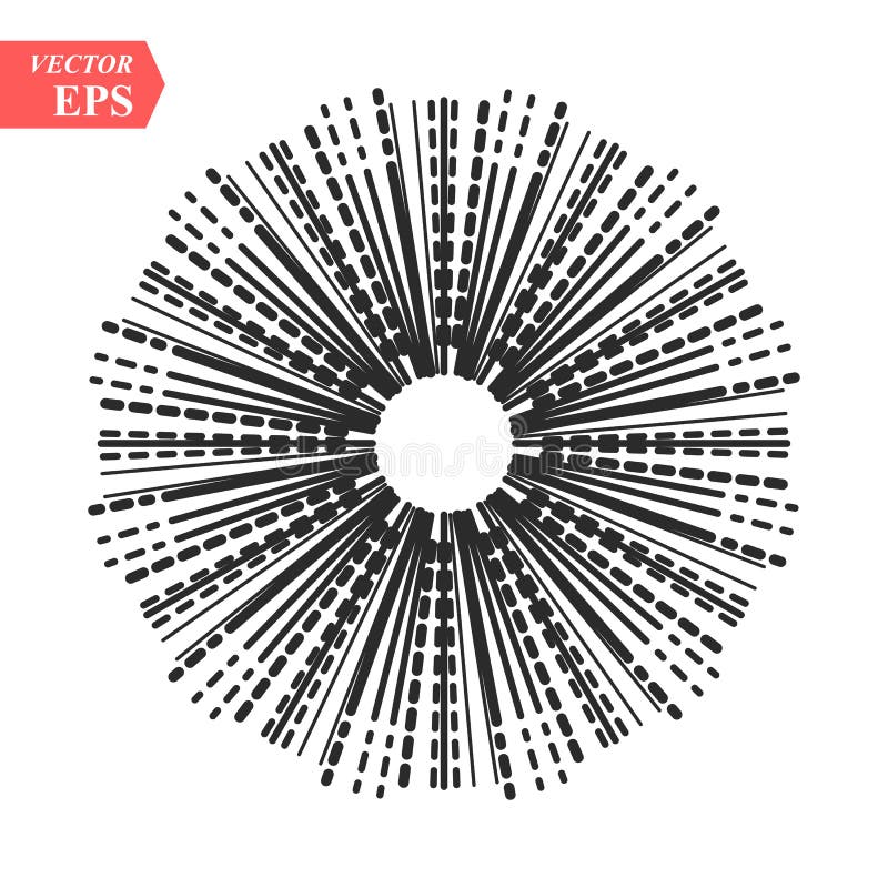 Sunshine Rays Seamless Pattern in Vintage Style. Sunburst Linear ...