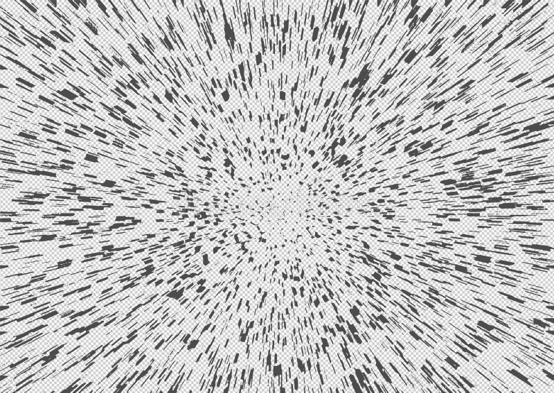 Linear Drawing of Radial Sun Rays in Vintage Style Transparent . Hand ...