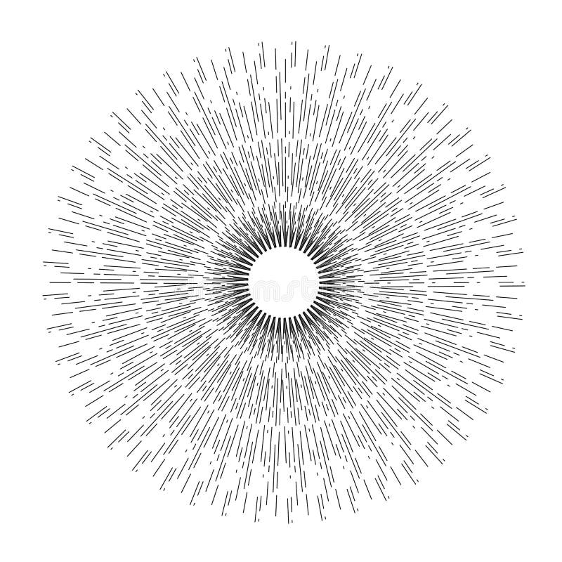 Linear Drawing of Rays of the Sun Stock Vector - Illustration of rays ...