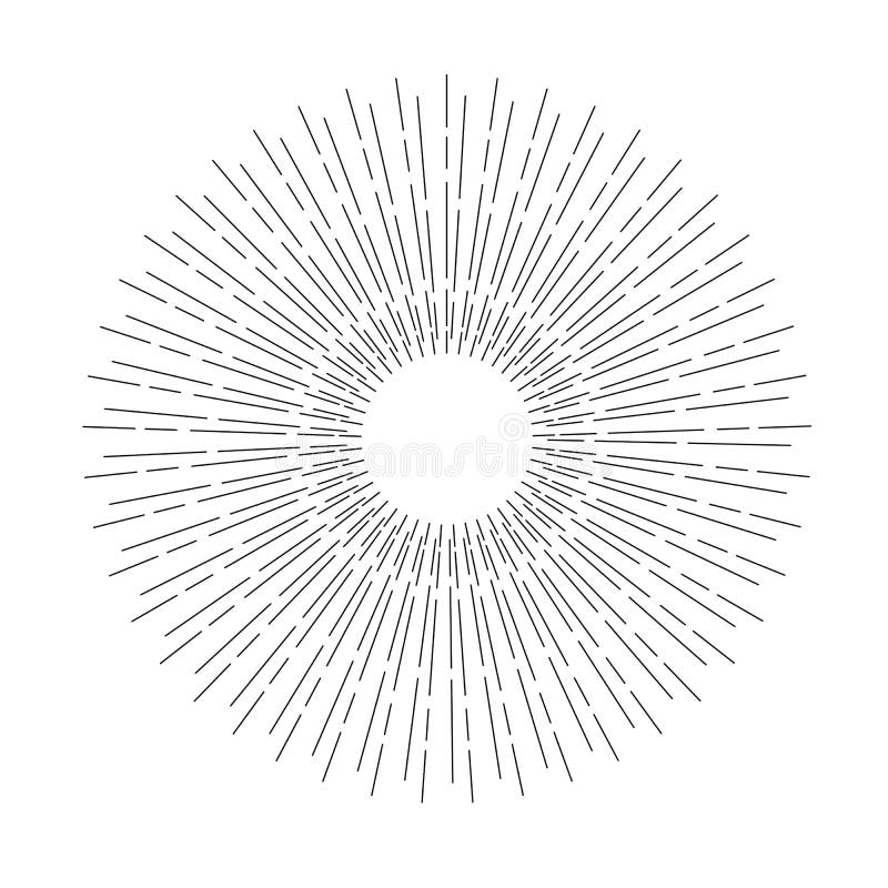 Linear Drawing of Rays of the Sun Stock Vector - Illustration of radial ...