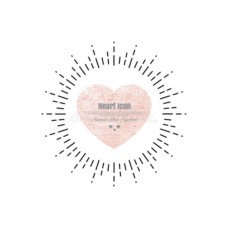 Linear Drawing of Sun Rays or Sun Burst with Heart Stock Vector ...