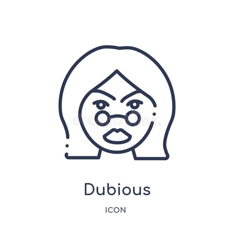 Outline Dubious Vector Icon. Isolated Black Simple Line Element ...