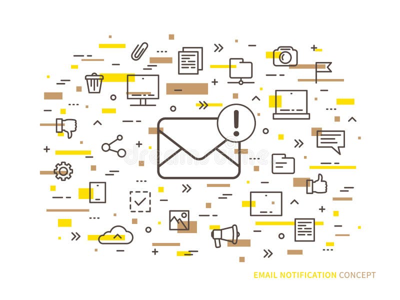 Linear E-mail Notification Vector Illustration Stock Vector ...