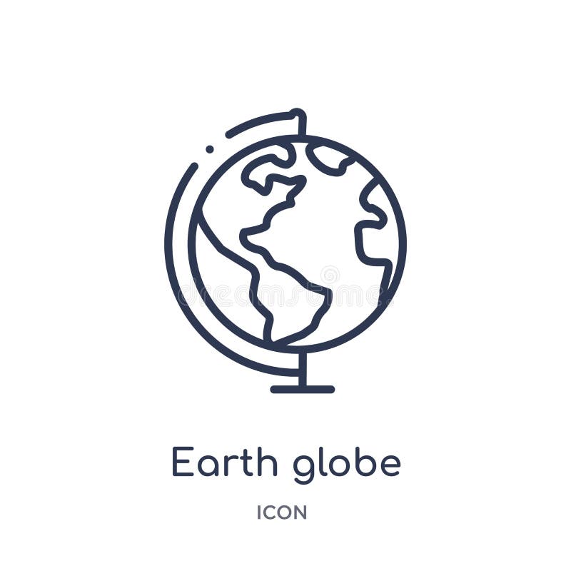 Linear Earth Globe Icon from Education Outline Collection. Thin Line ...