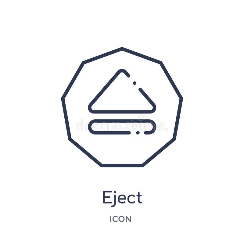 Outline Eject Vector Icon. Isolated Black Simple Line Element ...
