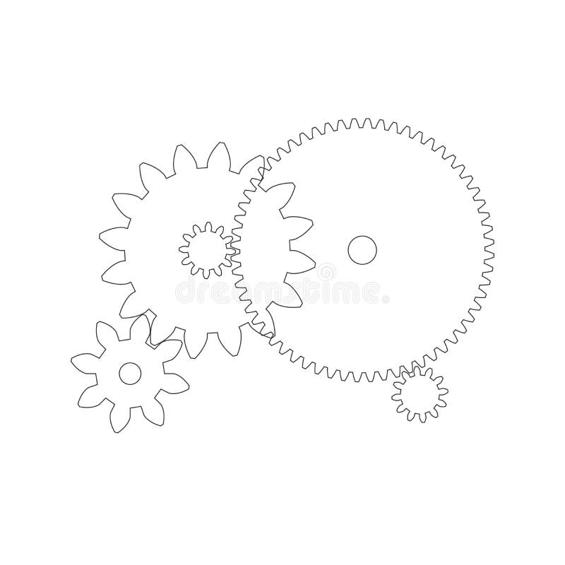 Linear Engineering Mechanical Cog Wheels, Machinery Gears, Mechanism ...