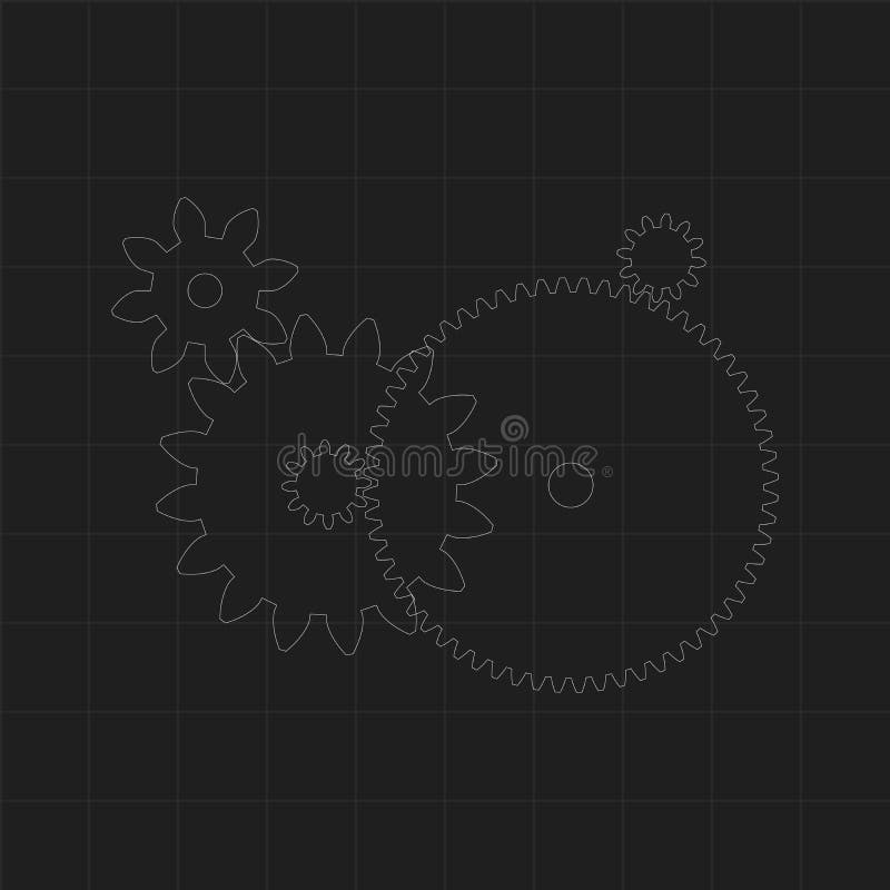 Linear Engineering Mechanical Cog Wheels, Machinery Gears, Mechanism ...