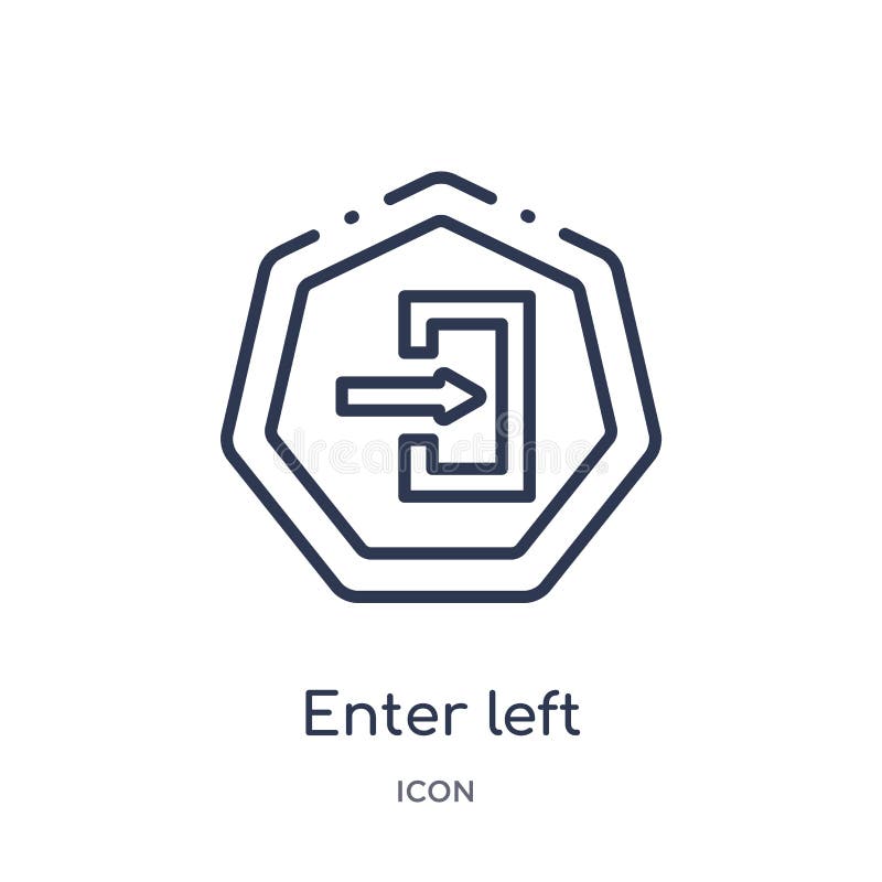 Linear Enter Left Icon from Arrows Outline Collection. Thin Line Enter ...