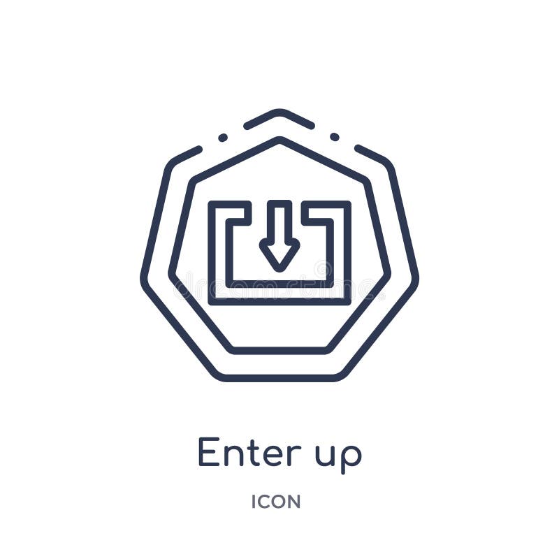 Linear Enter Left Icon from Arrows Outline Collection. Thin Line Enter ...