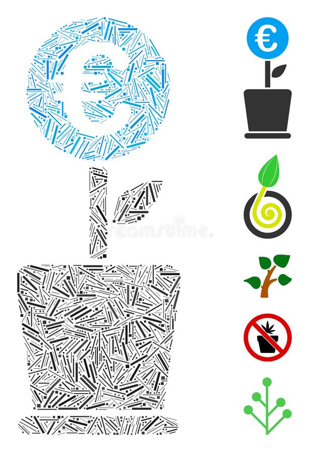 Linear Euro Project Pot Icon Vector Mosaic Stock Illustration ...