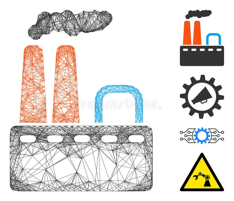 Linear Factory Vector Mesh stock photo. Image of concept - 203545426