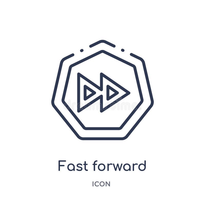Linear Fast Forward Icon from Arrows Outline Collection. Thin Line Fast ...