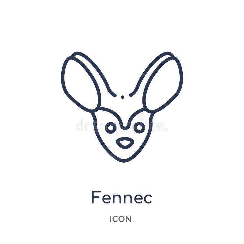 Linear Fennec Fox Icon from Animals Outline Collection. Thin Line ...