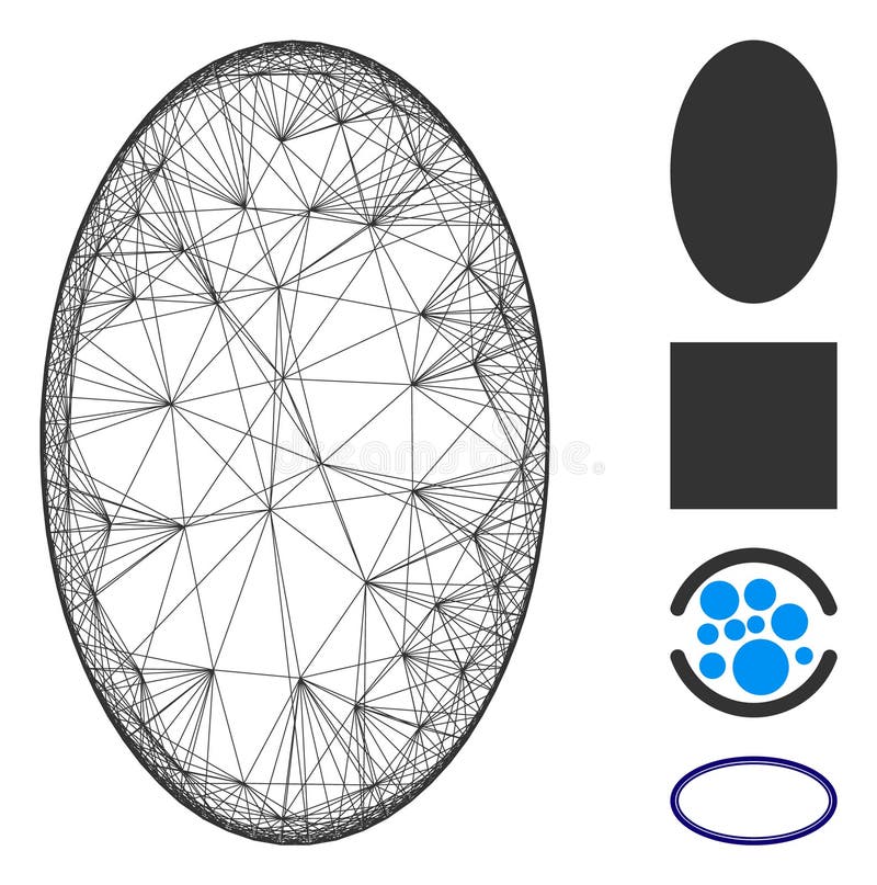 Linear Filled Ellipse Vector Mesh Stock Vector - Illustration of icon ...