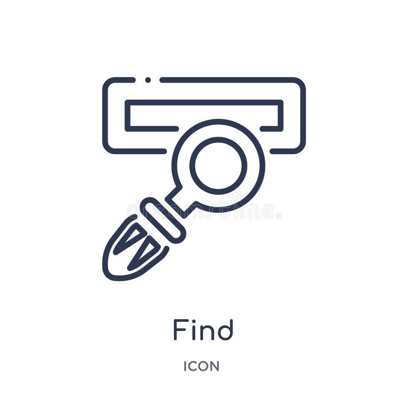 Linear Find Icon from Internet Security Outline Collection. Thin Line ...