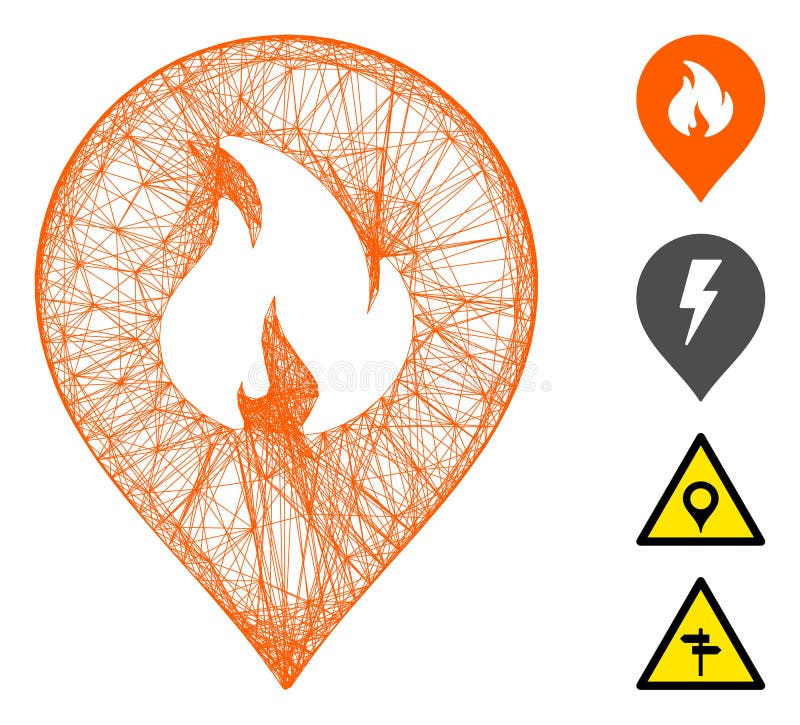 Linear Fire Marker Vector Mesh Stock Vector - Illustration of lines ...