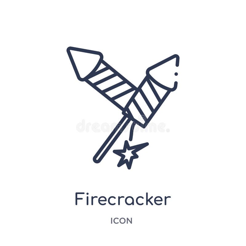 Linear Firecrackers Icon from Asian Outline Collection. Thin Line ...