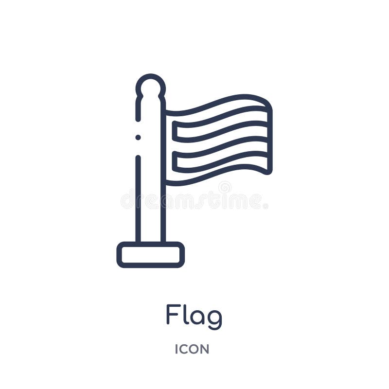 Linear Flag Icon from Maps and Flags Outline Collection. Thin Line Flag ...