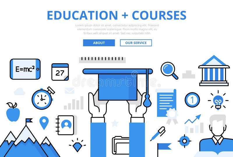 Flat Education, Training, Online Tutorial, E-learning Concept Stock ...
