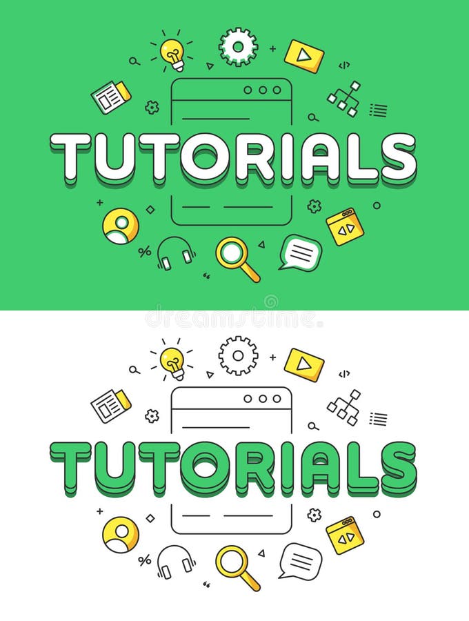 Linear Flat Education or Training Tutorials System Stock Vector ...